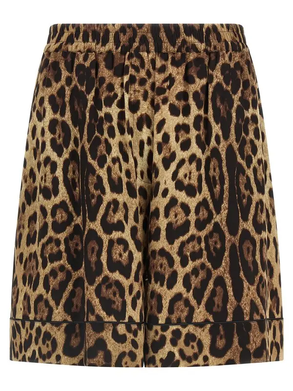 Dolce & Gabbana Leopard Shorts - Brown