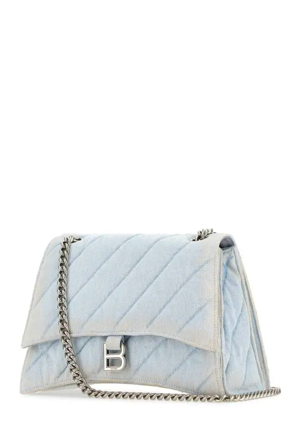 Balenciaga Light- Denim Crush M Shoulder Bag - Blue