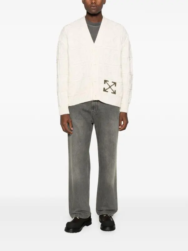 Off-White Wool Cardigan - Cream