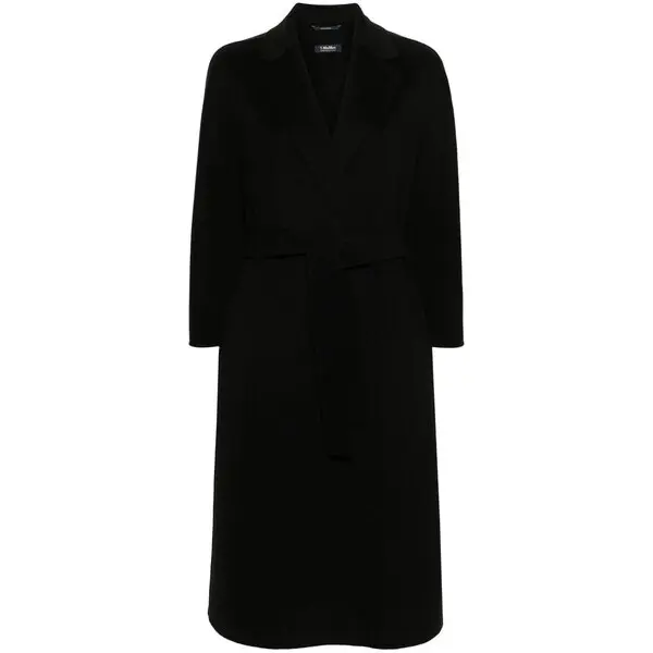 Max Mara Virgin Wool Oversized Coat - Black