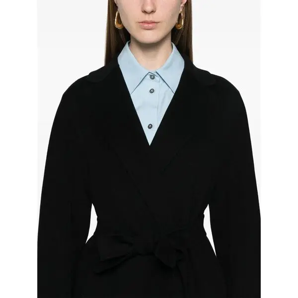 Max Mara Virgin Wool Oversized Coat - Black