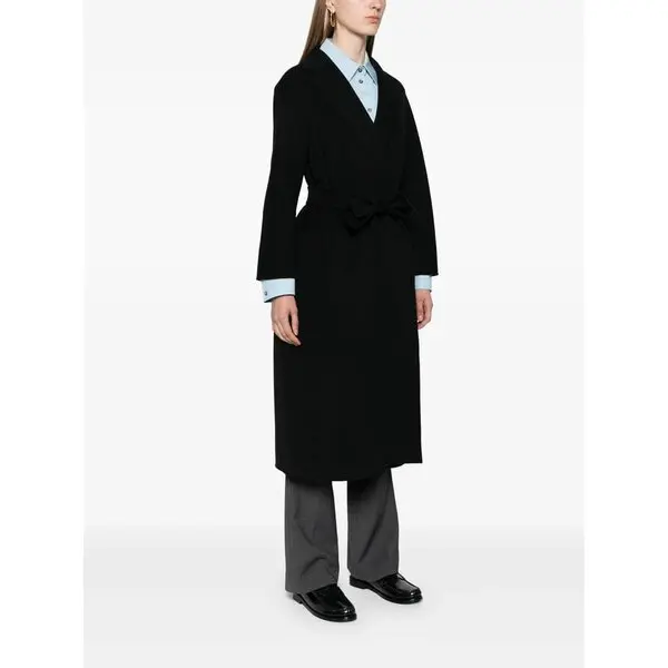 Max Mara Virgin Wool Oversized Coat - Black