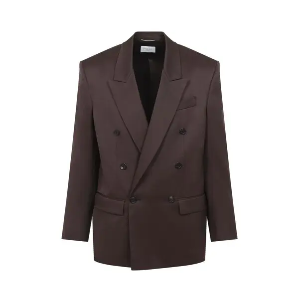 Saint Laurent Double-brestaed Jacket - Brown
