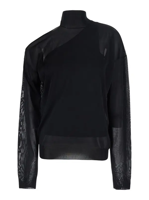 Fendi Cut-out Turtleneck Silk And Viscose Top - Multicolor