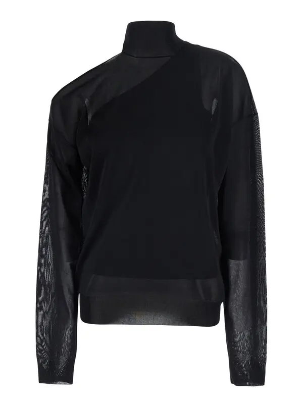Fendi Silk Long Sleeve Cut-out Top - Multicolor