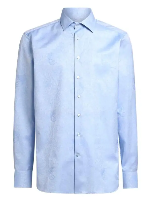Etro Cotton Jacquard Shirt With Gecko Motif