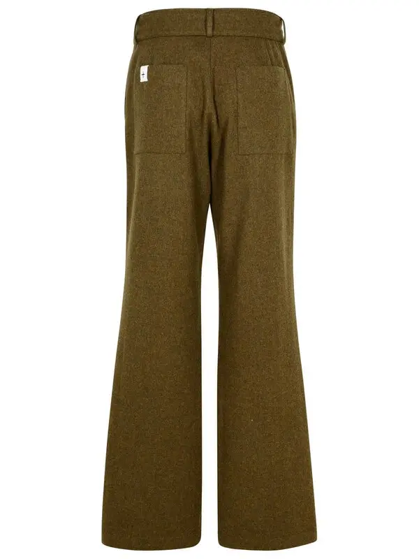 JIL SANDER Green Wool Flannel Pants