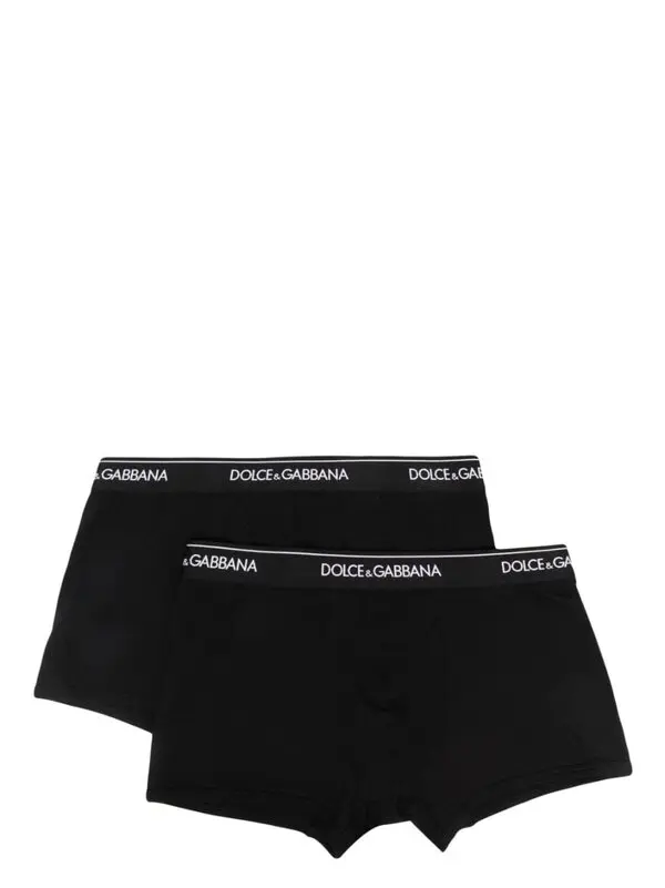 Dolce & Gabbana Two-pack Of Stretch Cotton Regular-fit Boxers - Black