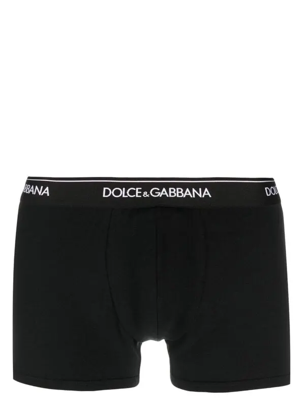 Dolce & Gabbana Two-pack Of Stretch Cotton Regular-fit Boxers - Black