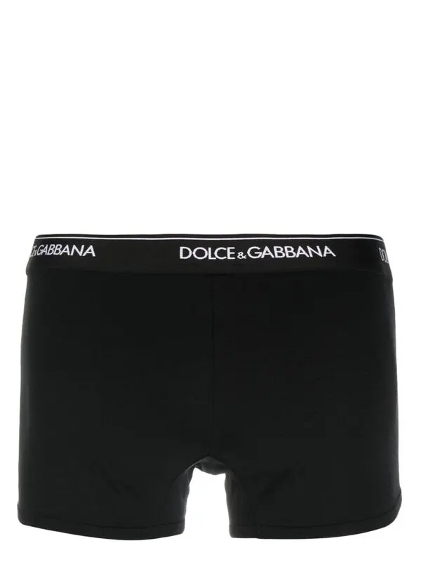 Dolce & Gabbana Two-pack Of Stretch Cotton Regular-fit Boxers - Black