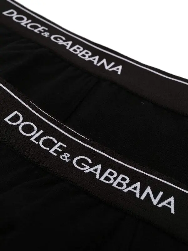 Dolce & Gabbana Two-pack Of Stretch Cotton Regular-fit Boxers - Black