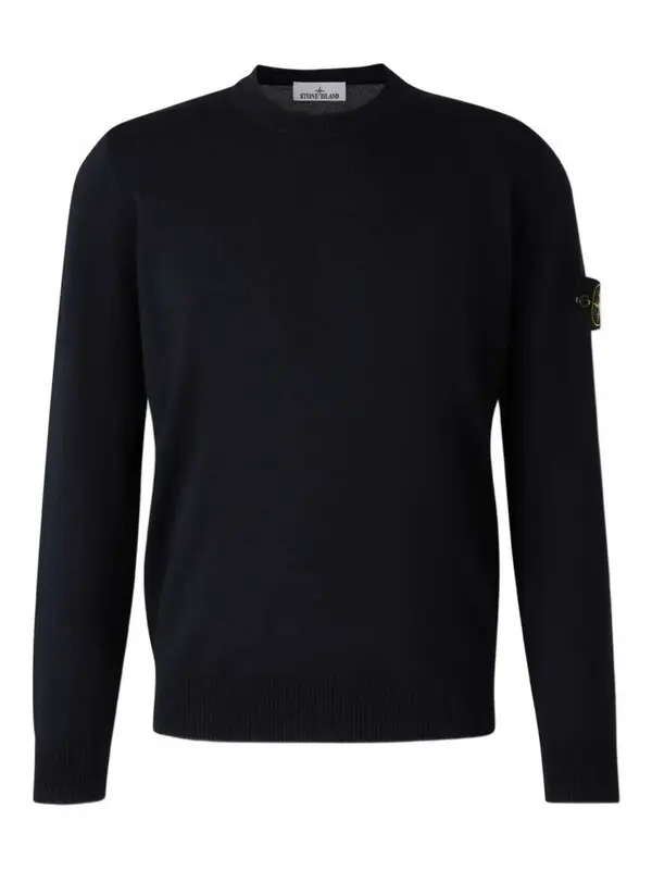Stone Island Lightweight Wool Crew Neck Pullover - Blue