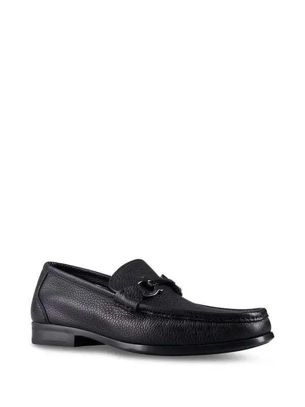 FERRAGAMO Grained Leather Gancini Loafers