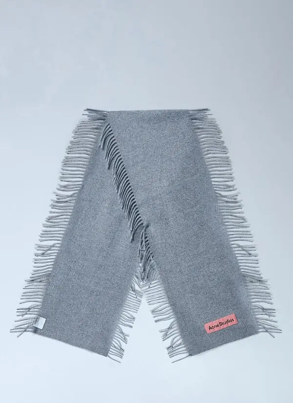 Acne Studios Fringe Wool Scarf - Gray