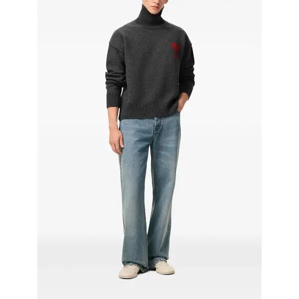 AMI Paris Grey Sweaters & Knitwear Jumpers