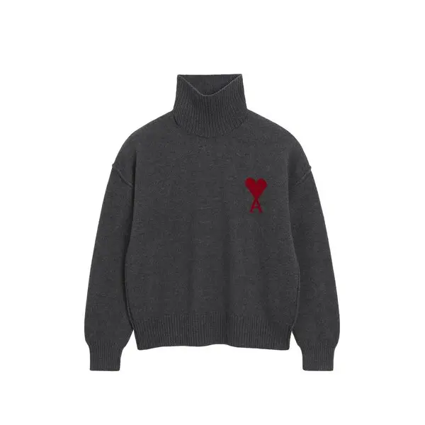 AMI Paris Grey Sweaters & Knitwear Jumpers