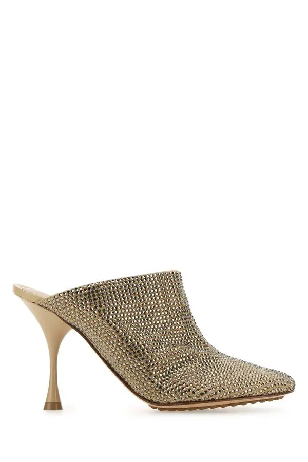 Bottega Veneta Embellished Suede Sparkle Dot Sock Mules - Multicolor