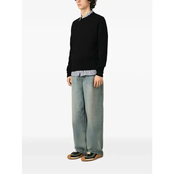 AMI Paris Merino Wool Pullover - Black
