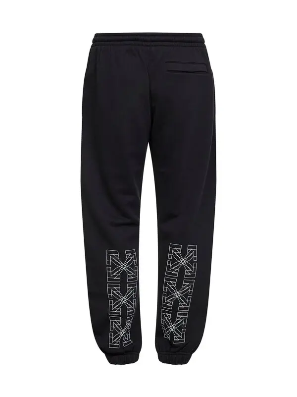 Off-White Black Cotton Fleece Sweatpants - Multicolor