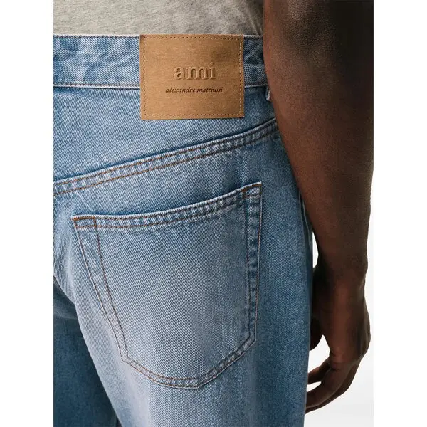 AMI Paris Denim Wide-leg Jeans