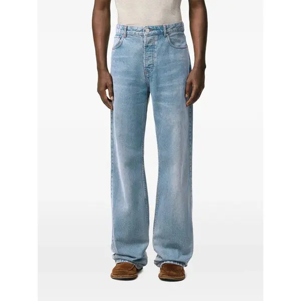 AMI Paris Denim Wide-leg Jeans - Blue