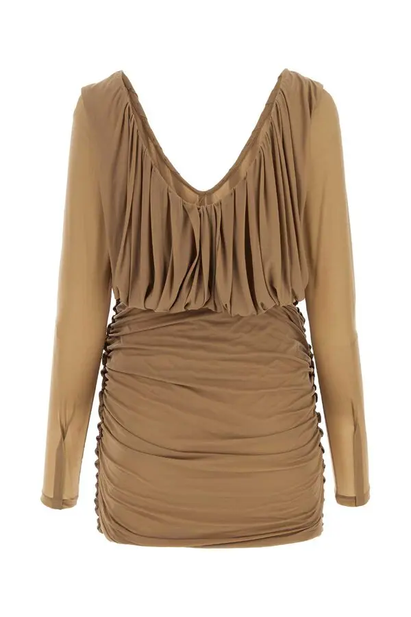 Saint Laurent Camel Jersey Mini Dress