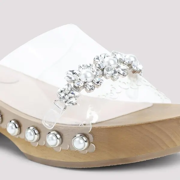 Simone Rocha Scalloped Wooden Clog Sandals - Multicolor