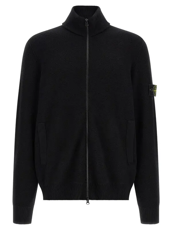 Stone Island Badge Cardigan - Black