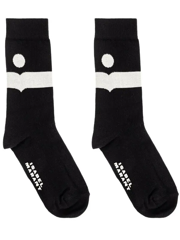 Isabel Marant Étoile Nesson Mid-length Socks With Logo - Black