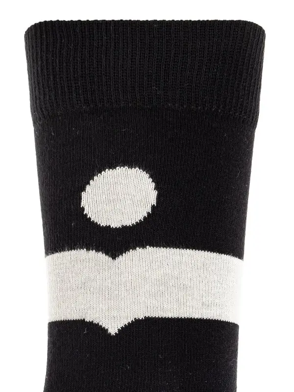 Isabel Marant Étoile Nesson Mid-length Socks With Logo - Black