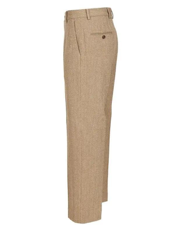 GOLDEN GOOSE Tailored Chevron Linen Blend Trousers