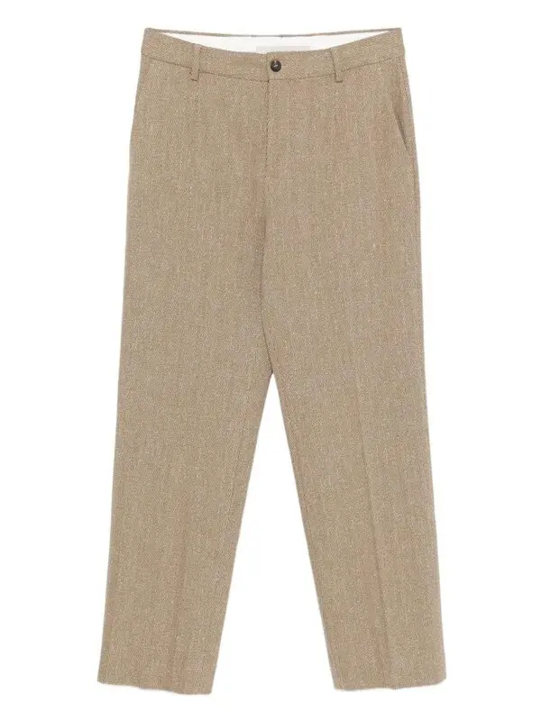 GOLDEN GOOSE Tailored Chevron Linen Blend Trousers