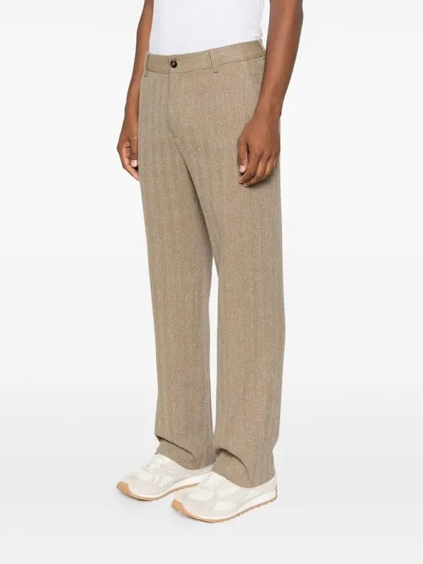 GOLDEN GOOSE Tailored Chevron Linen Blend Trousers