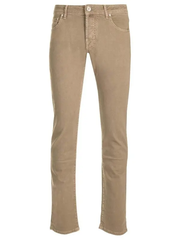 Jacob Cohen Nick Slim Trousers - Cream