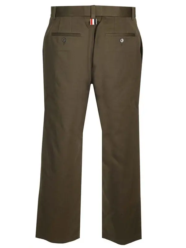 Thom Browne Cotton Twill Trousers - Green