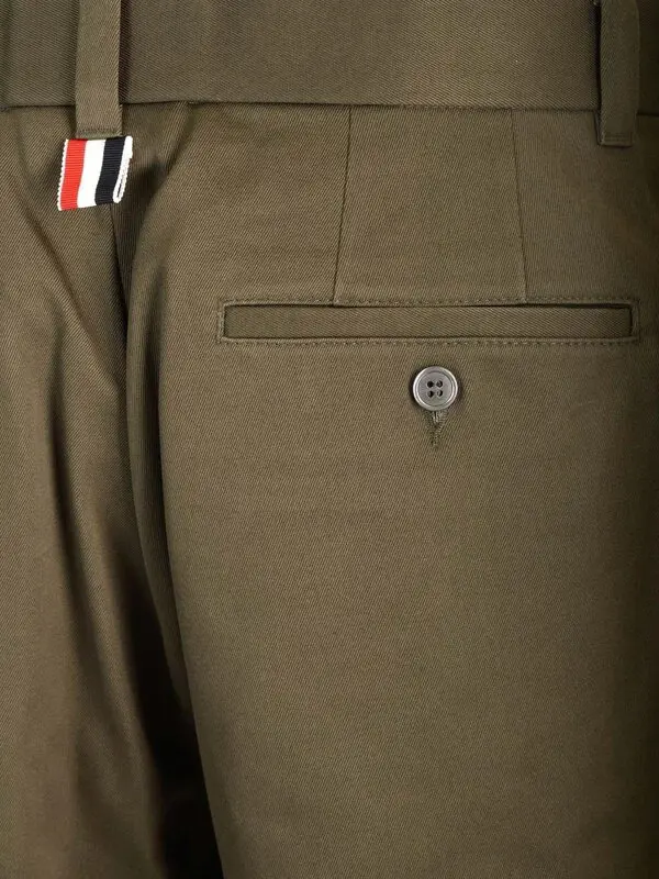 Thom Browne Cotton Twill Trousers - Green