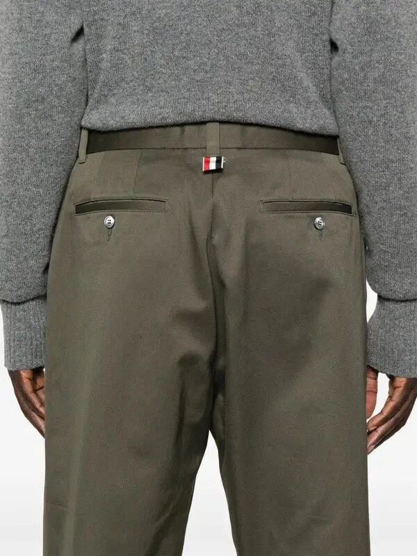 Thom Browne Cotton Twill Trousers - Green