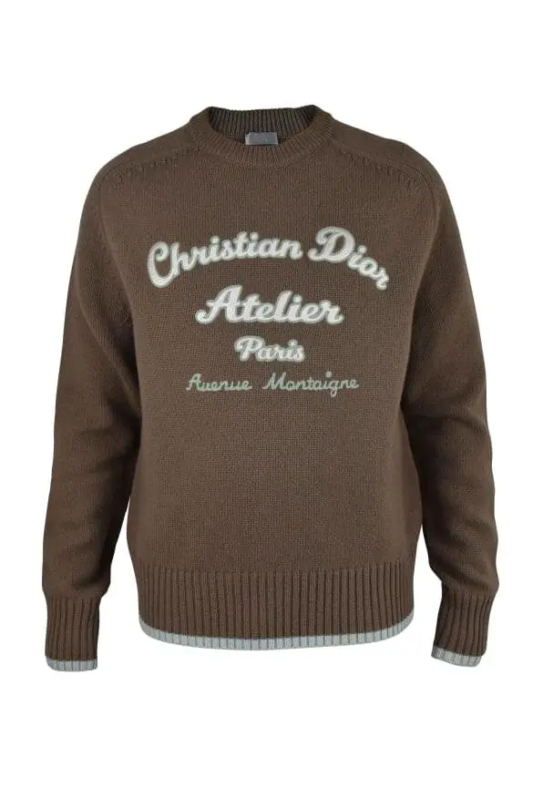 Dior Atelier Virgin Wool Knit Sweater - Brown