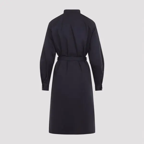 LEMAIRE Cotton Satin Midi Shirt Dress - Blue