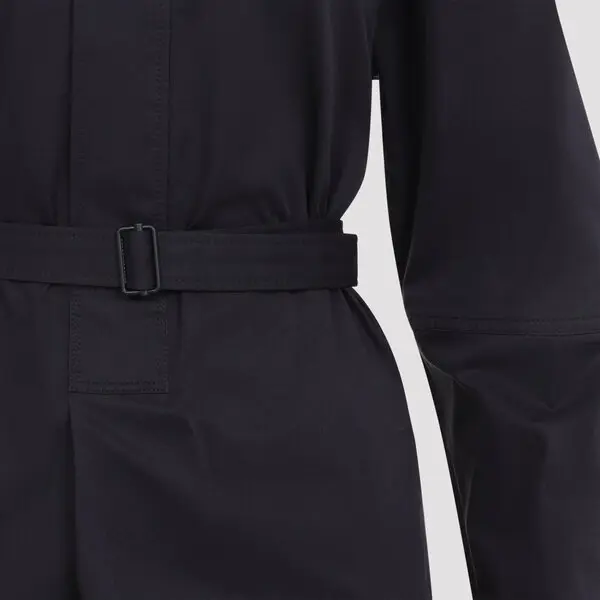 LEMAIRE Cotton Satin Midi Shirt Dress - Blue