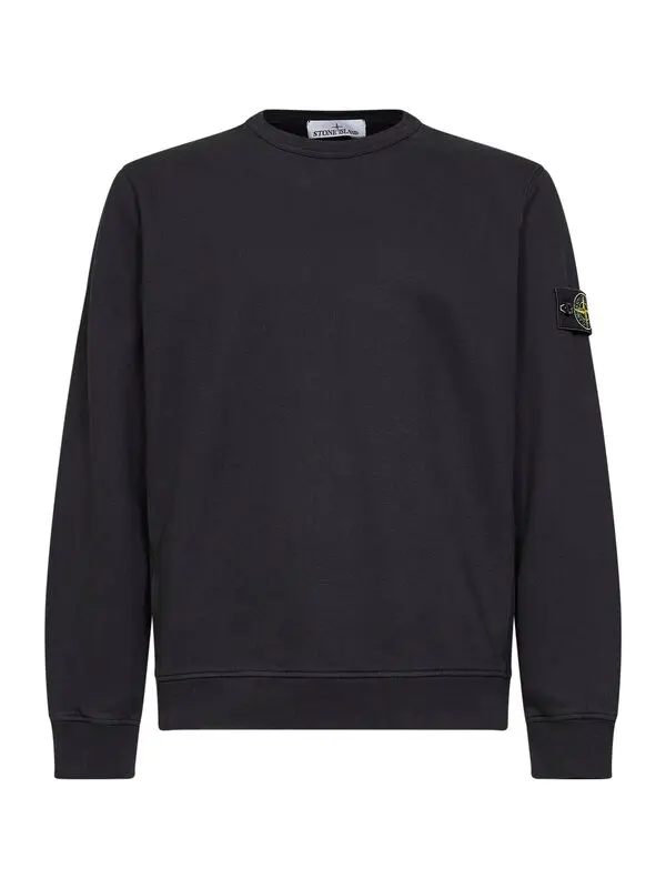 Stone Island Black Organic Stretch Cotton Crewneck Sweatshirt - Multicolor