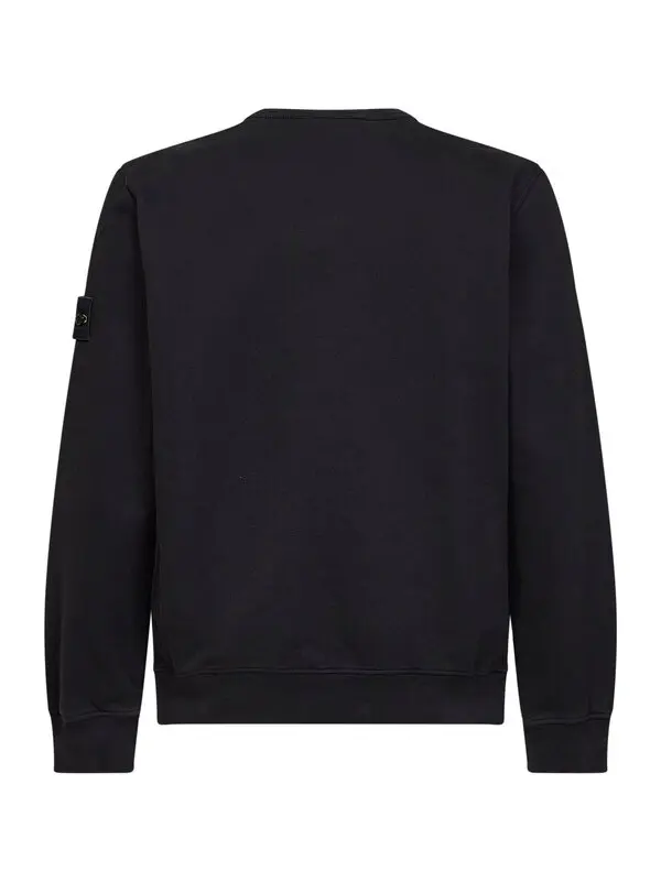 Stone Island Black Organic Stretch Cotton Crewneck Sweatshirt - Multicolor