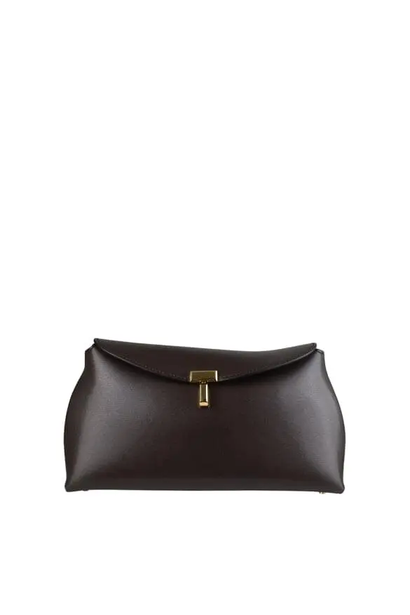 TOTEME T-lock Clutch - Brown