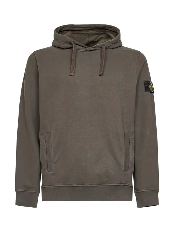 Stone Island Coal Grey Stretch Organic Cotton Hoodie - Multicolor