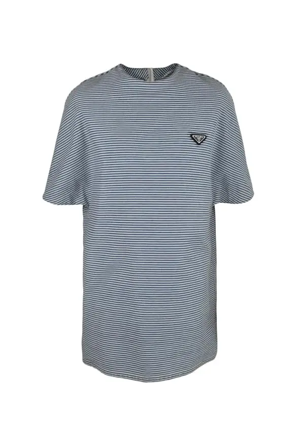 Prada Short-sleeved Denim Dress - Blue