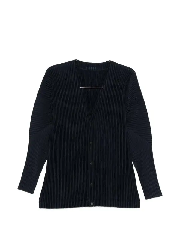 Issey Miyake Pleated V-neck Cardigan - Multicolor