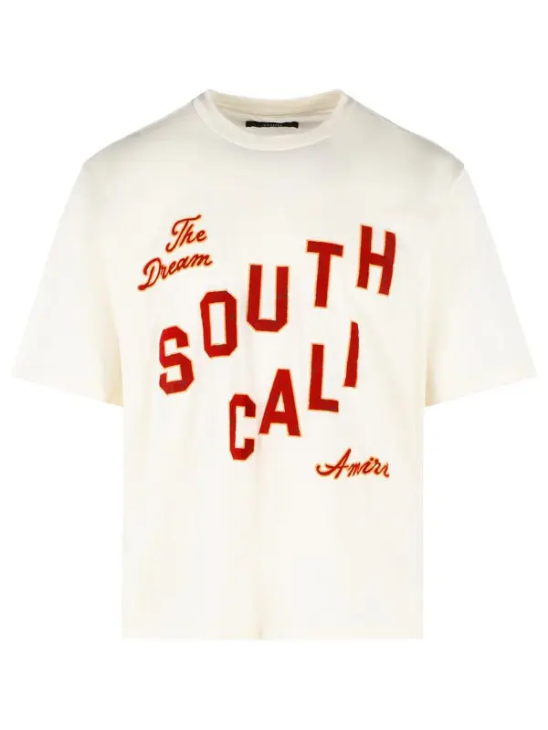 Amiri South Cali' Ivory Cotton T-shirt