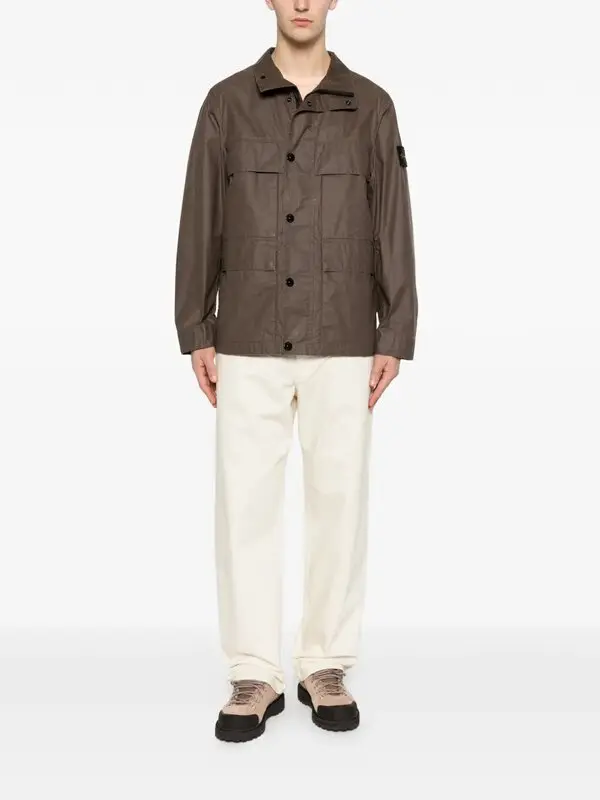 Stone Island Waxed Pigment Cotton Tela Field Jacket - Brown