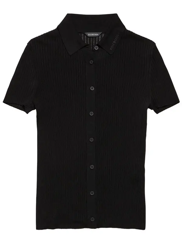 Balenciaga Ribbed Viscose And Cotton Knit Top
