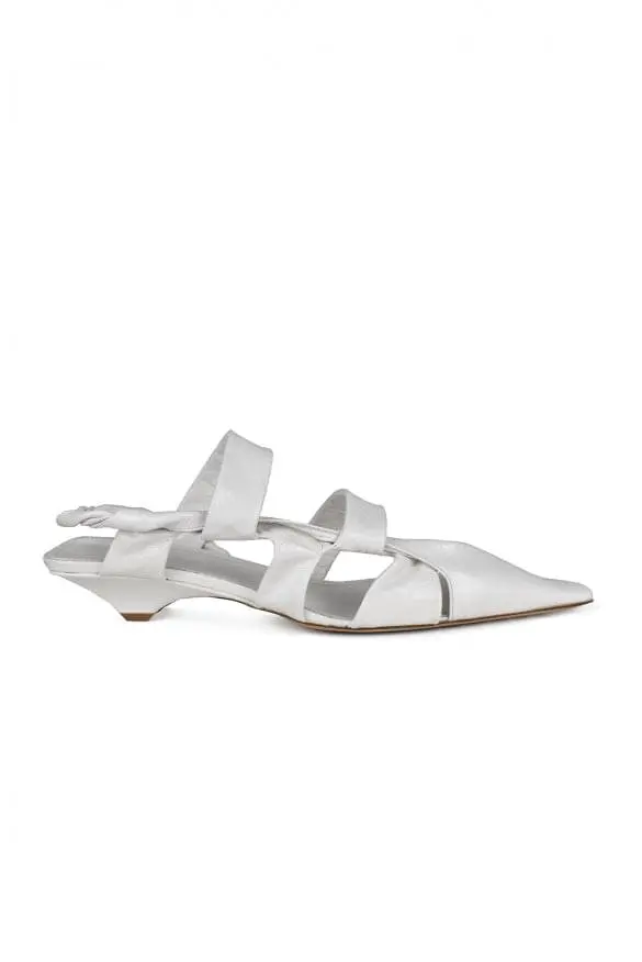 Bottega Veneta Leather Bv Point Sandals - White